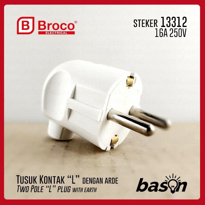 Promo BROCO 13312 STD 2-Pole Plug Sideway 16A 250V Steker Arde ...