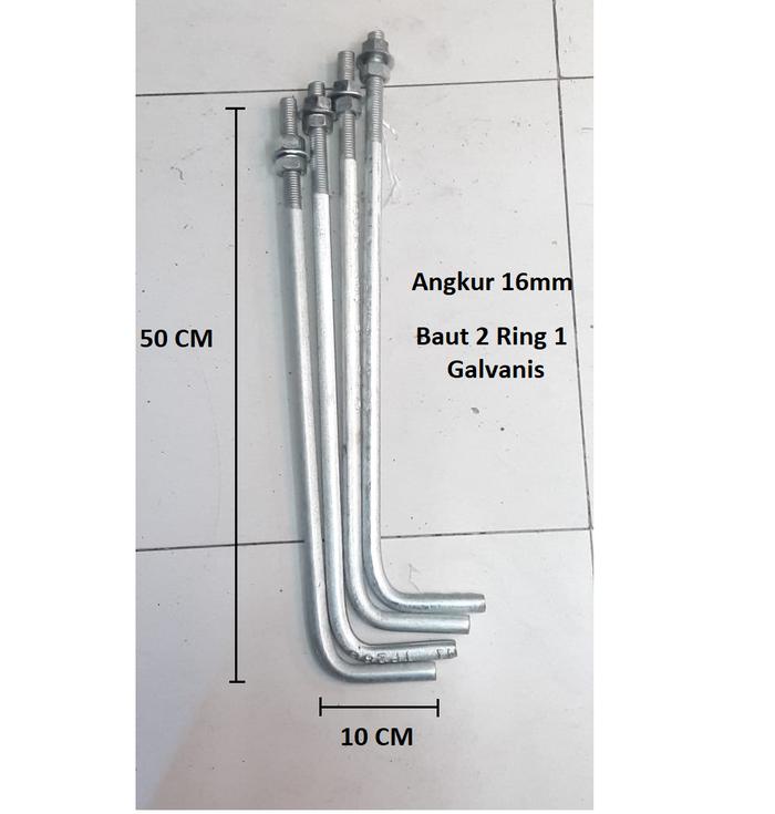 Jual Angkur Bolt L Beton 16mm(5/8) x 50 cm Galvanis - Jakarta Barat ...
