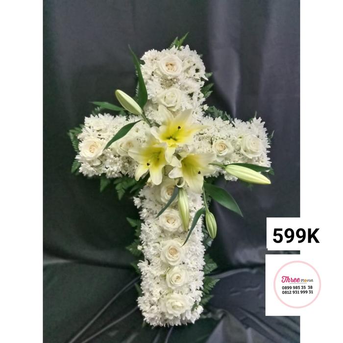 Jual karangan bunga salib / bunga salib / karangan bunga salib duka ...