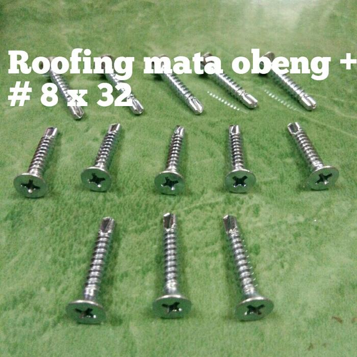 Jual SEKRUP BAUT ROOFING BAJA RINGAN #8 x 32 (kepala mata obeng + ) SDS ...