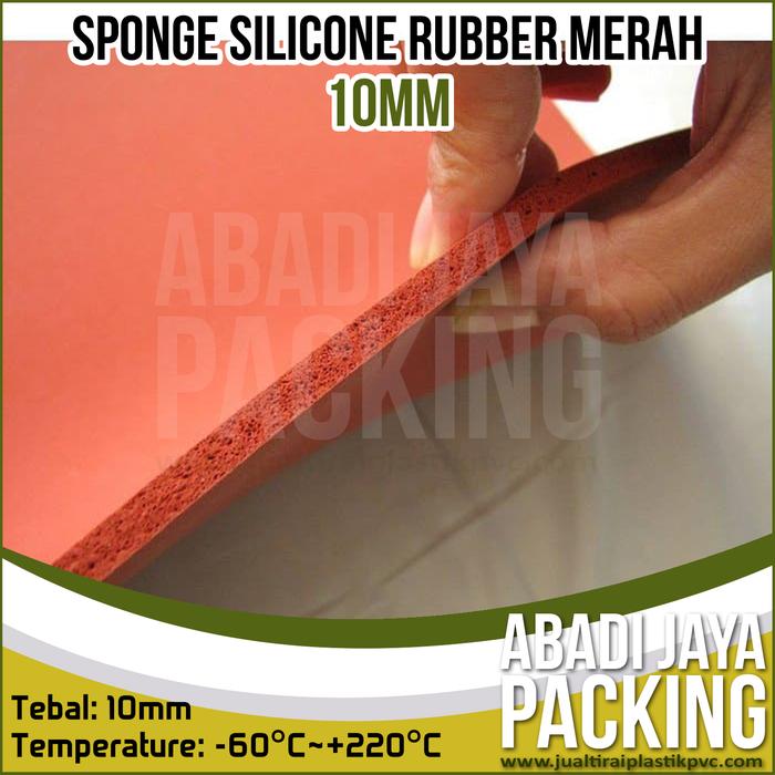 Jual sponge silicone rubber / silicone spon merah anti panas 10mm ...