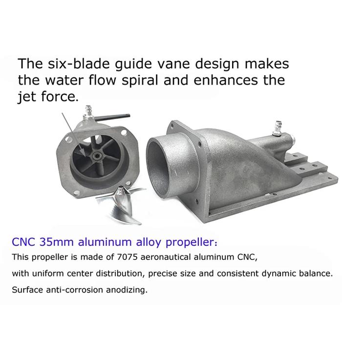 Jual Rc Boat Metal Waterjet Pump Thruster 35mm Cnc Impeller 18mm Water ...