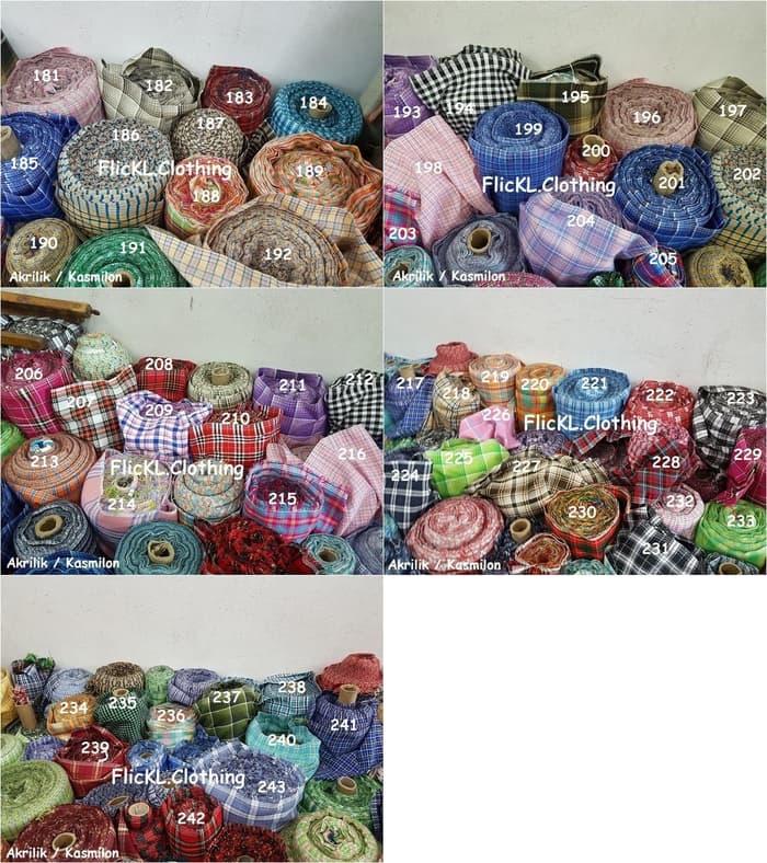 Jual Bahan Kain Akrilik Kasmilon Motif Corak Kotak Kotak Seragam ...
