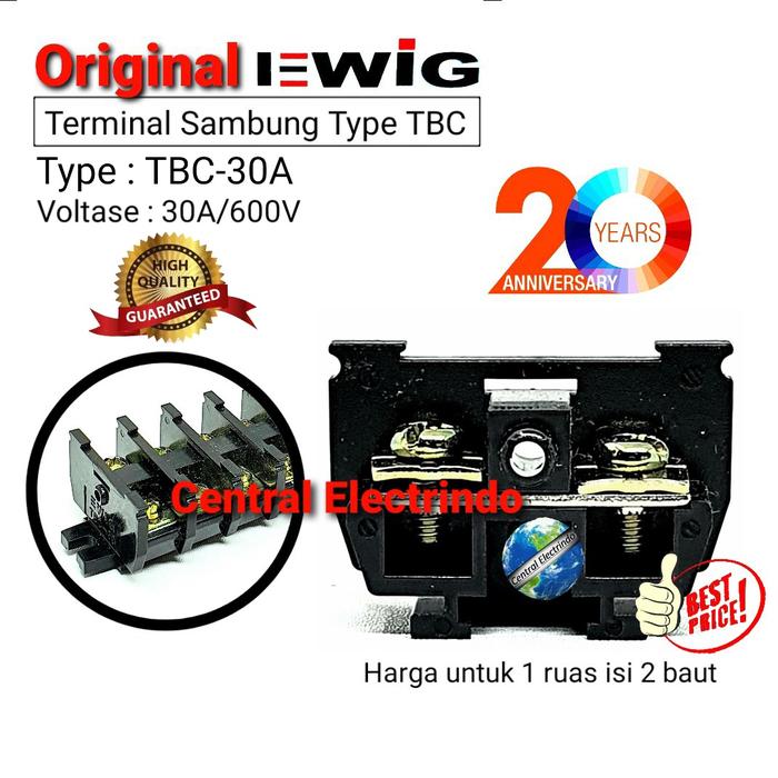 Jual TERMINAL BLOCK EWIG TBC 30A DIN RAIL. - Kota Tangerang - central electrindo | Tokopedia