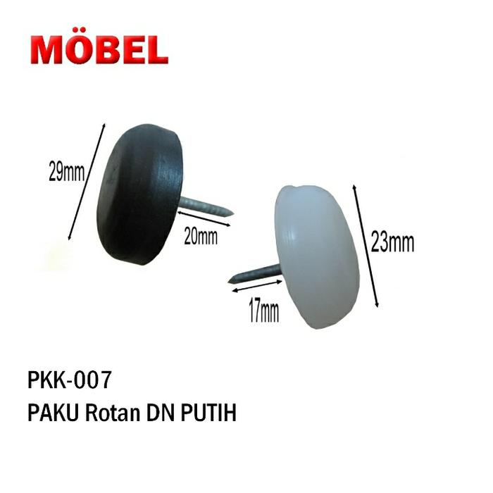 Jual Paku Rotan Kursi Plastik Alas Kaki Bawah Meja Lemari Glindit Putih ...