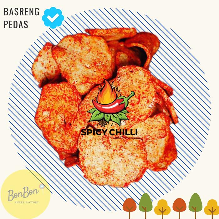 Jual KERUPUK BASRENG PEDAS / KRUPUK BASO GORENG PEDES BASRENG SNACK ...