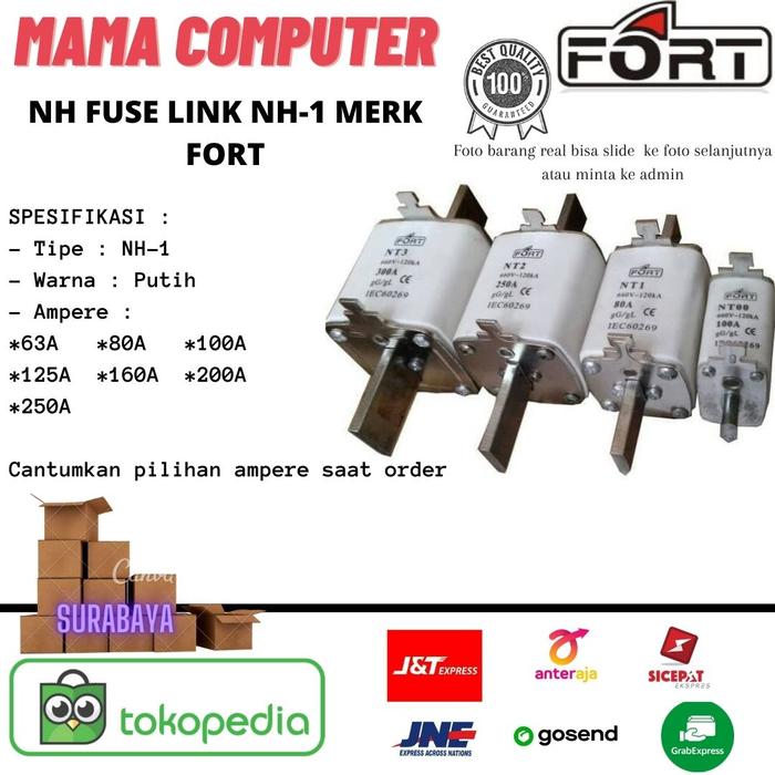 Jual NH FUSE LINK NH-1 63A 80A 100A 125A 160A 200A 250A FNH00 Merk FORT ...