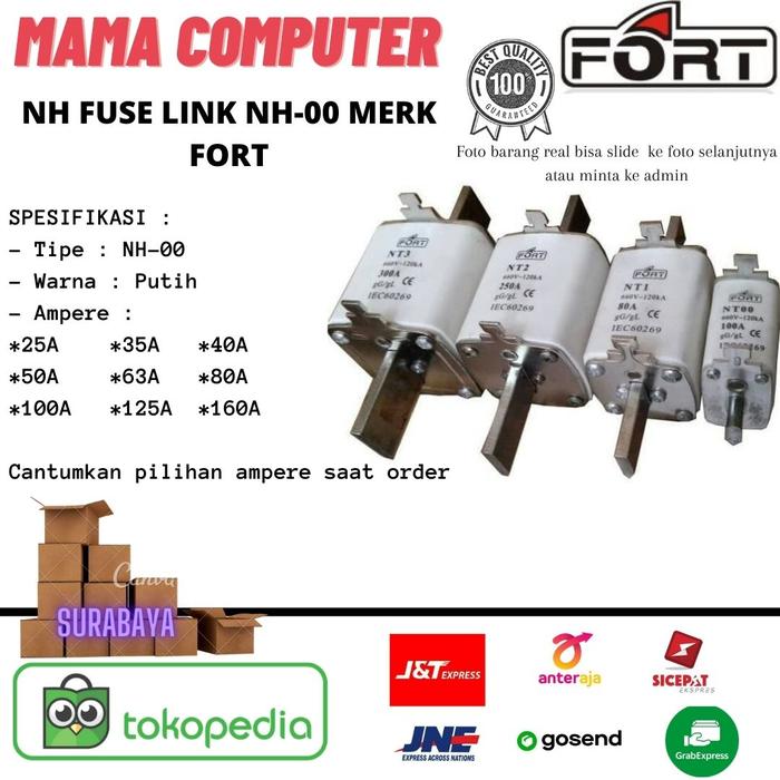 Jual NH FUSE LINK NH-00 FORT 25A 35A 40A 50A 63A 80A 100A 125A 160A ...