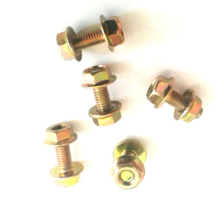 Jual BAUT MUR FLANGE. BESI SIKU. M6 X 15. Kunci 10. Warna Kuning Emas ...