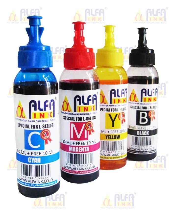 Jual TINTA ALFA INK 80ml EPSON L Series Black Cyan Magenta Yellow ...
