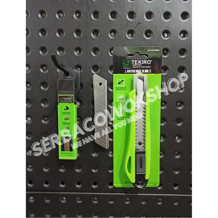 Jual Tekiro Paket Cutter Knife 18 mm-1 + 1 Pak Isi Cutter Tekiro 10 ...