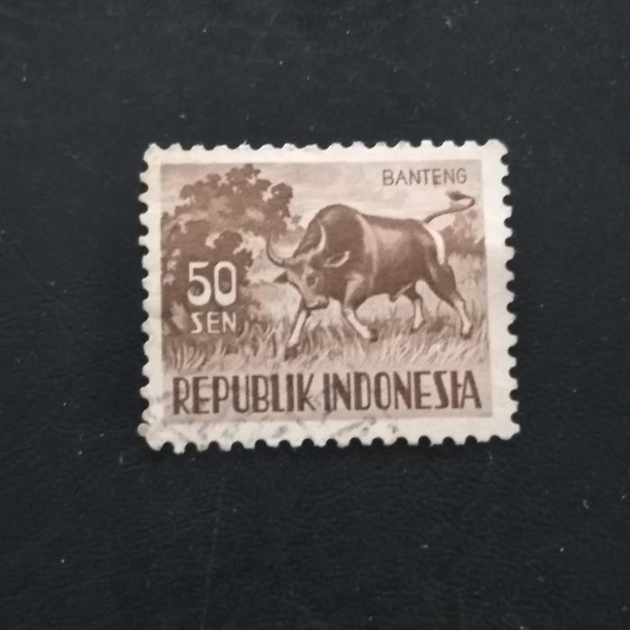 Jual KOLEKSI PERANGKO INDONESIA LAMA KUNO 50 SEN BANTENG OLD STAMP ...