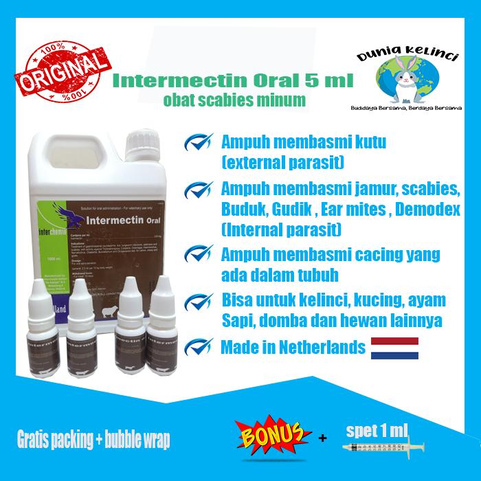 Jual Obat Scabies gudik kutu Intermectin Oral repack 5ml hewan - Kota ...