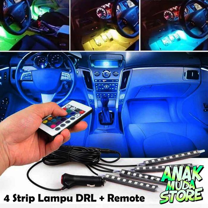 Promo DRL LED Kolong 4 pcs / Lampu Dekorasi Dashboard Mobil 16 Warna ...
