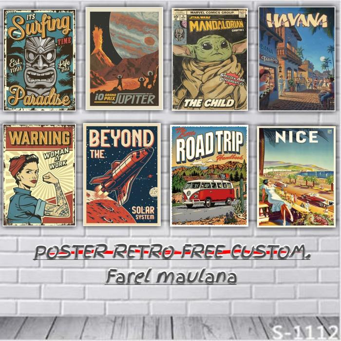 Jual poster retro vintage / poster retro a3 / poster retro vintage a3 ...