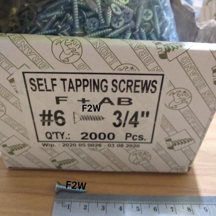 Promo SEKRUP TAPPING FAB 6 X 3/4" MOON LION SKRUP TAPPING SCREW ...