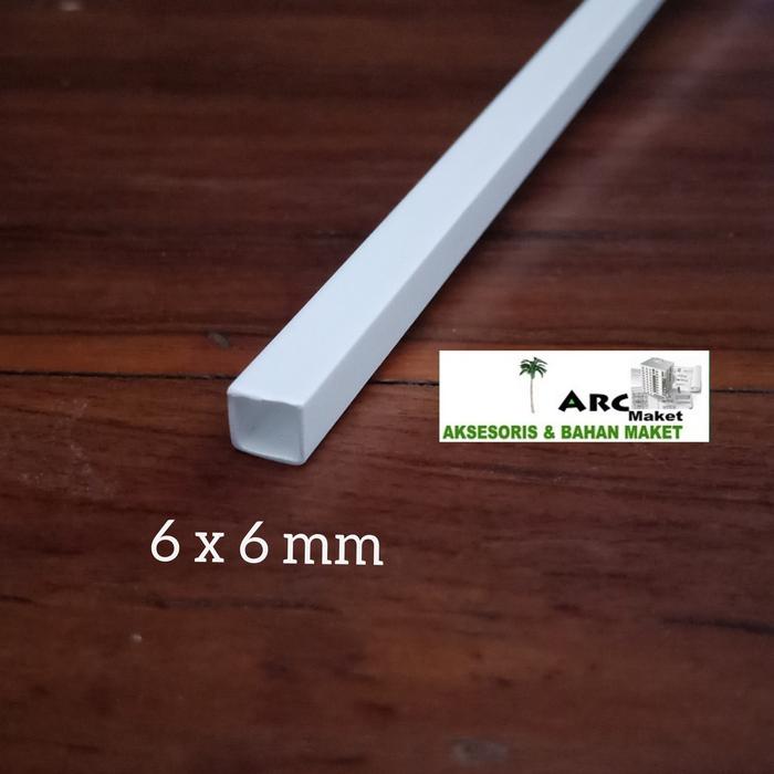 Jual ABS SQUARE PIPE 6mm BAHAN MAKET ARSITEKTUR/DESAIN INTERIOR/HOBI ...