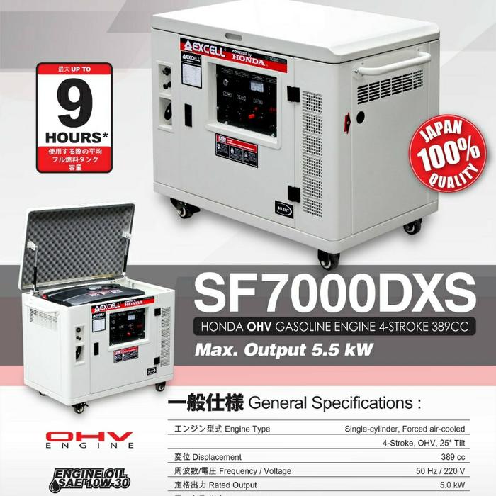 Jual GENSET GENERATOR SILENT SF 7000 DXE HONDA EXCEL - Kota Tangerang ...