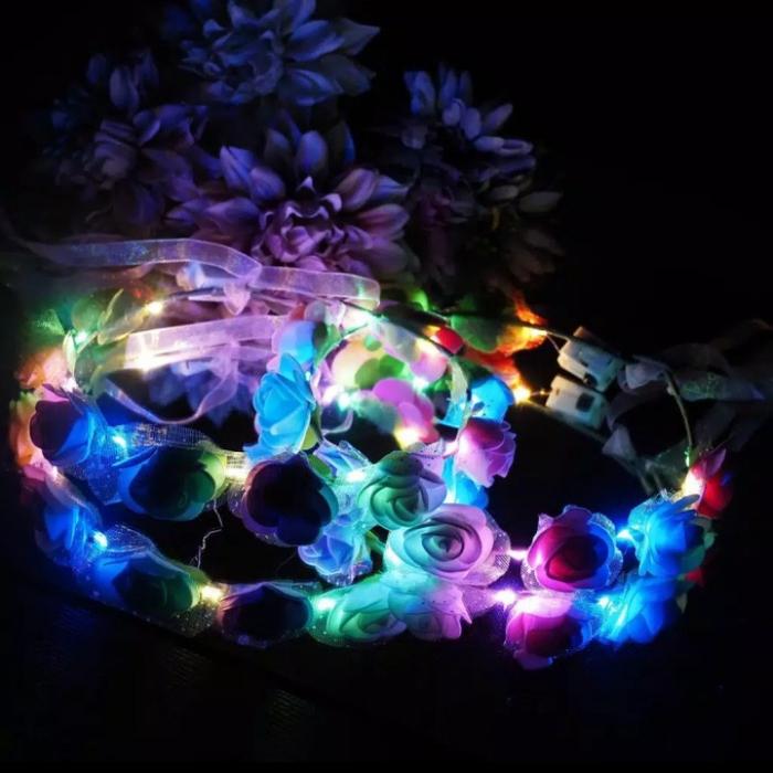 Jual Mahkota Bandana Bunga Lampu Anak - Bando Led Baterai Bando Anak Di ...