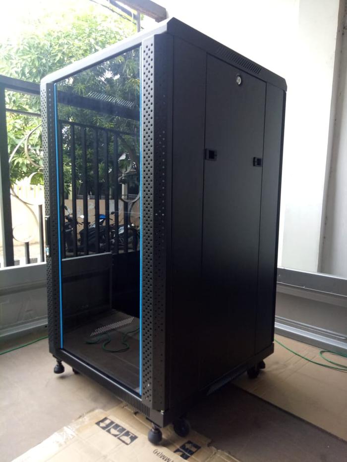 Jual INDORACK 19" Standing Close Rack 32U Depth 600mm Glass Door - Kota ...