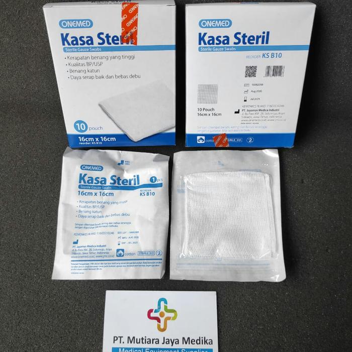 Jual Kassa sterile Gauze swabs kasa onemed 16x16 1 kotak isi 10lembar ...
