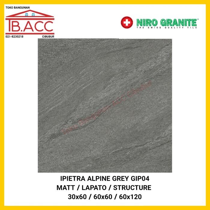 Jual Niro Granite 60x60 GIP04 Structure Ipietra Alpine Grey - Kab ...