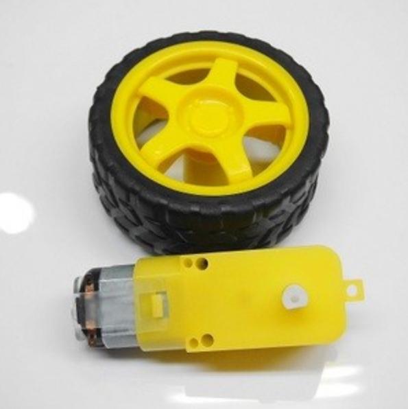 Promo Gearbox Motor DC Kuning Dan Roda Smart Car Robot Wheel - Kota ...
