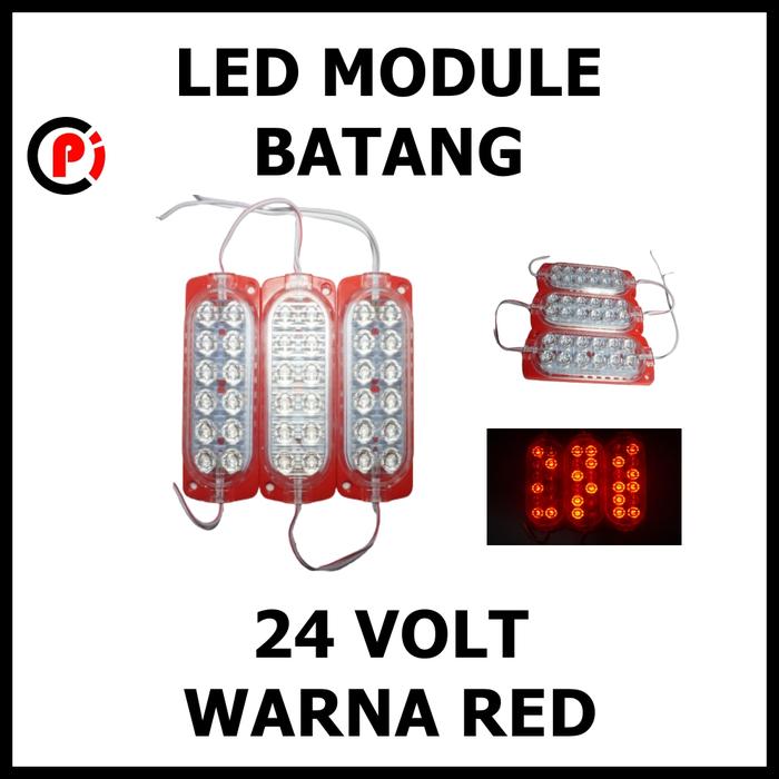 Jual LED Module Batang 24 Volt 24V Mode Running 12 LED Warna Merah Red ...