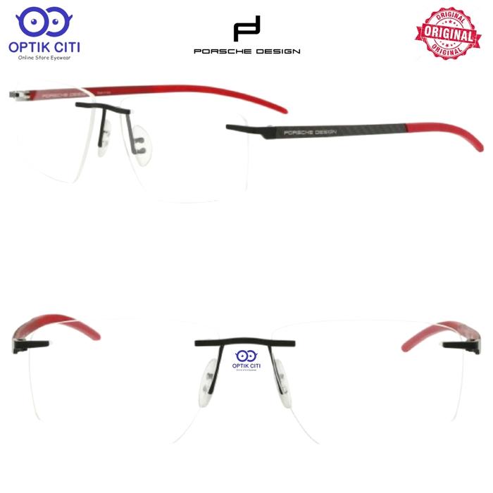 Jual frame kacamata pria porsche design carbon 8341 E 56 rimless ...