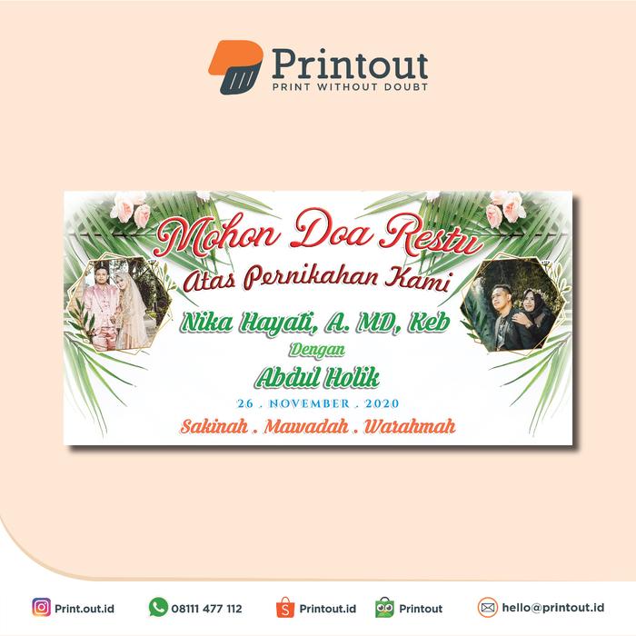 Contoh Desain Spanduk Wedding SPANDUK TEBAL Bebas Desain 1 HARI