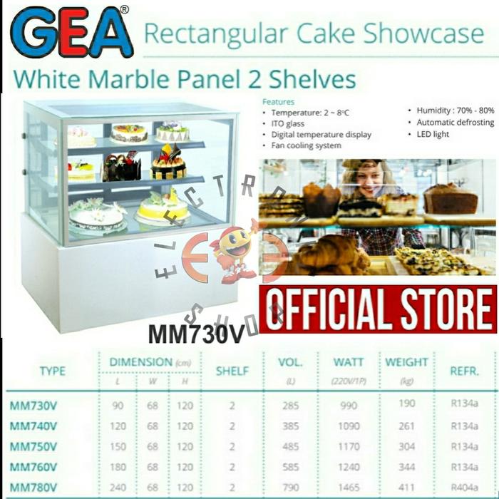 Promo Gea Mm730V White Marble Panel Cake Showcase - Mm 730V Cicil 0% 3x - Jakarta Utara - E ...