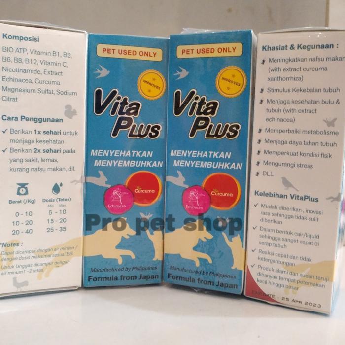 Jual Vita Plus Vitamin kucing anjing kelinci 30ml multivitamin vitaplus - Kab. Bogor - Ori ...