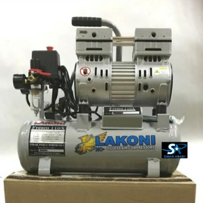 Jual LAKONI KOMPRESOR COMPRESSOR 1HP FRESCO 110X OILLES SILENT - Kota ...