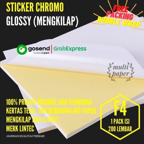 Jual Kertas Sticker Chromo Glossy F4 isi 200 lembar / Kertas Stiker ...