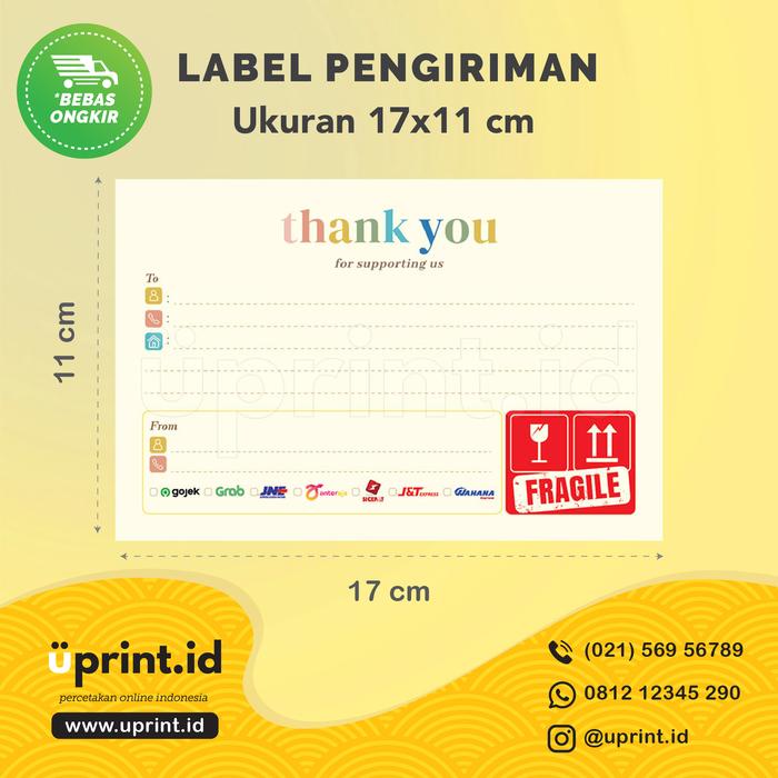 Jual Sticker Label Pengiriman Online Shop (Jumbo)|11x17 cm| TY001 ...