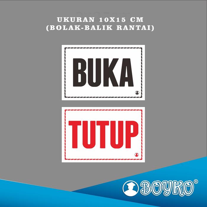 Jual Acrylic Sign / Papan Tanda "BUKA-TUTUP + RANTAI" / Ukr. 10x15 cm ...