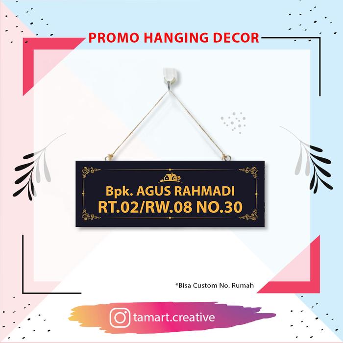 Jual Papan Nama Rumah | Sign Rumah | Hanging Decor Custom Alamat Rumah ...