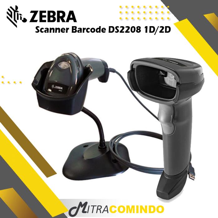 Jual Barcode Scanner Zebra Symbol DS2208 1D/2D USB With Stand - Jakarta ...