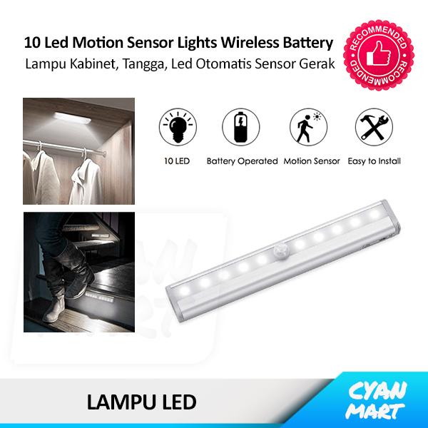 Jual Lampu Strip 10 Led Kitchen Tangga Otomatis Sensor Gerak Pir Motion ...