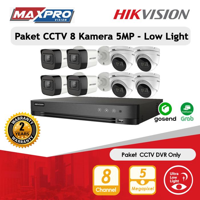 Jual PAKET CCTV 8 CAMERA 5MP LOW LIGHT HIKVISION - CCTV DVR ONLY ...