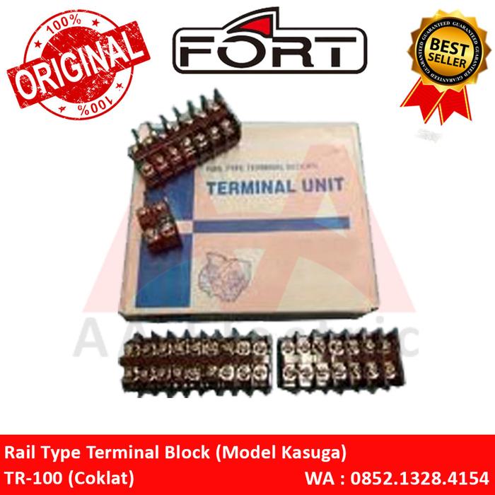 Jual Terminal Block TR-100 / TR100 100A Model Kasuga Coklat Fort ...
