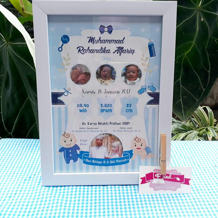 Jual PopUp Frame Baby Born / kelahiran biodata bayi ( Custom Desain ...