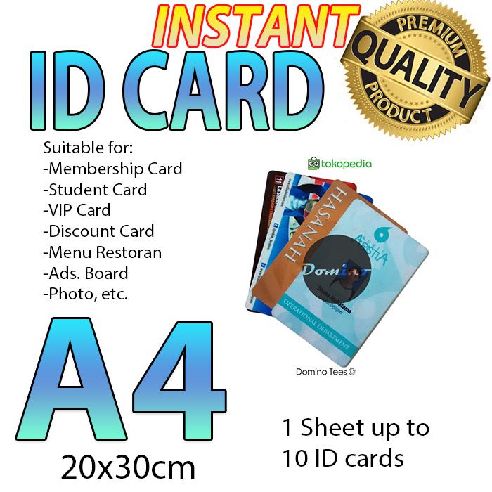 Jual Ukuran A4 Bahan Polos PVC ID Card 0.76 mm Putih tebal 0.76mm kartu ...