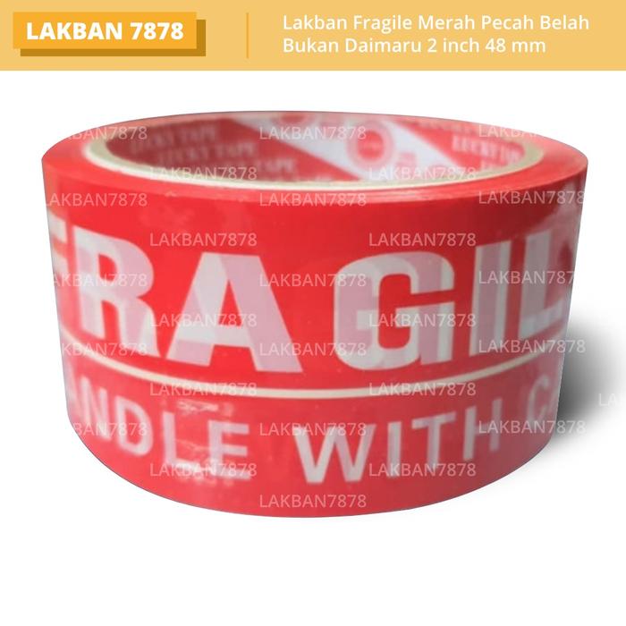Jual Lakban Fragile Merah Pecah Belah Bukan Daimaru 2inch 48mmx72yard ...