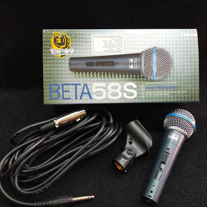 Jual Microphone BMA Beta 58S Mic Kabel Vocal Beta 58 Microphone BMA ORI ...