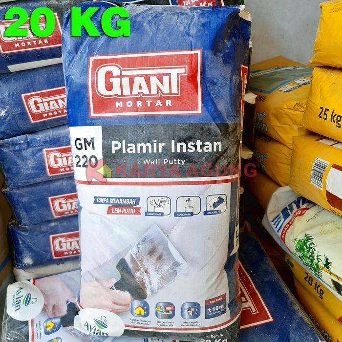 Jual GIANT Mortar 220 Plamir Instan 20 KG / Acian Tembok Dinding Semen ...