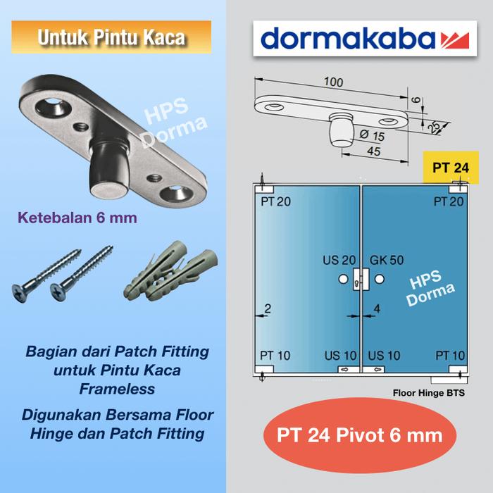 Jual Dorma Top Pivot Un Pt 24 Patch Fitting 6 Mm Jakarta Barat Hps Dorma Tokopedia