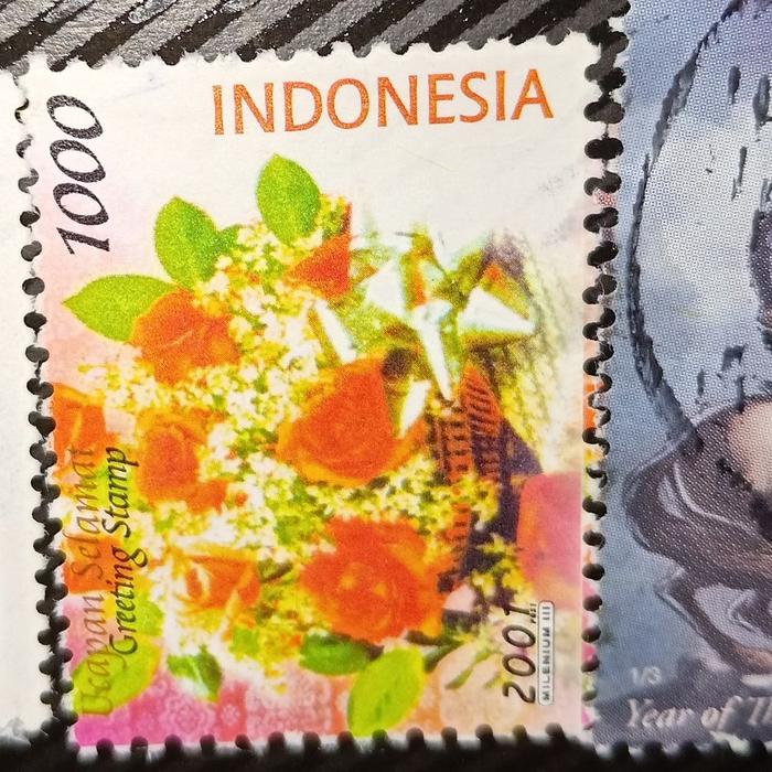 Jual koleksi prangko perangko indonesia 2001 GREETING STAMP Rp.1000 ...