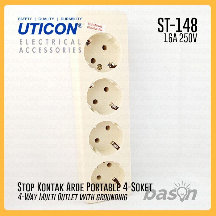 Promo UTICON Stop Kontak 4Lubang Arde - Multi Outlet ST148 - Jakarta ...