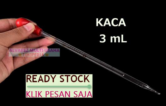 Jual Pipet Ukur 3 ML / Maat Pipet Kaca / Drop Pipet Dengan Bulb Karet ...